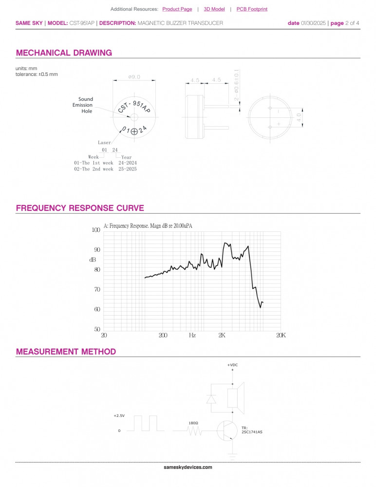 CST-951AP technical document, page 2