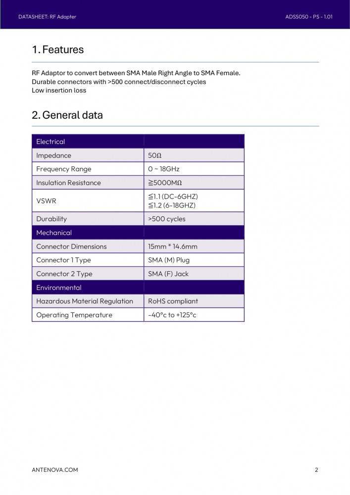 ADSS050 datasheet page 2