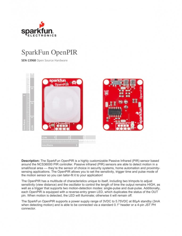 SEN-13968 technical document page 1