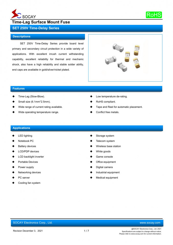 SET1350 product document page 1