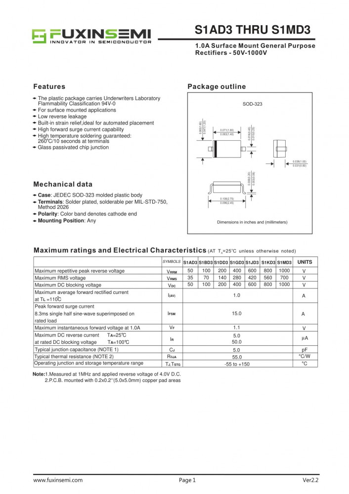 S1MD3 datasheet page 1