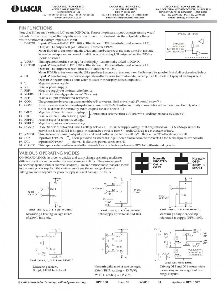 Lascar Electronics DPM 160S document page 2