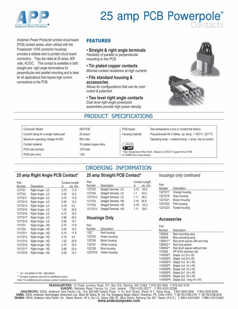 Anderson Power PCB contact document page 1