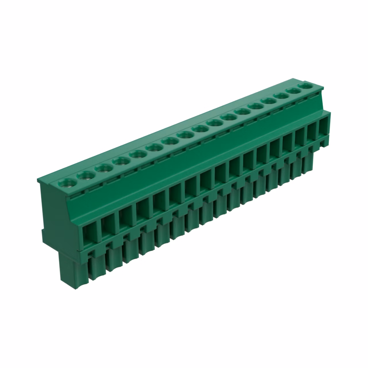 3.81mm Pitch Eurostyle Vertical Plug, with Reverse Imprinting, Rear Wire  Entry, Green Housing, Gold (Au) Plated, 17 Circuits for sale