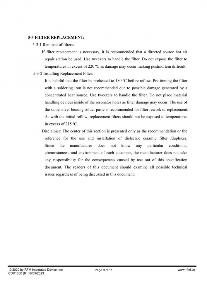 CDR1000 technical document page 9
