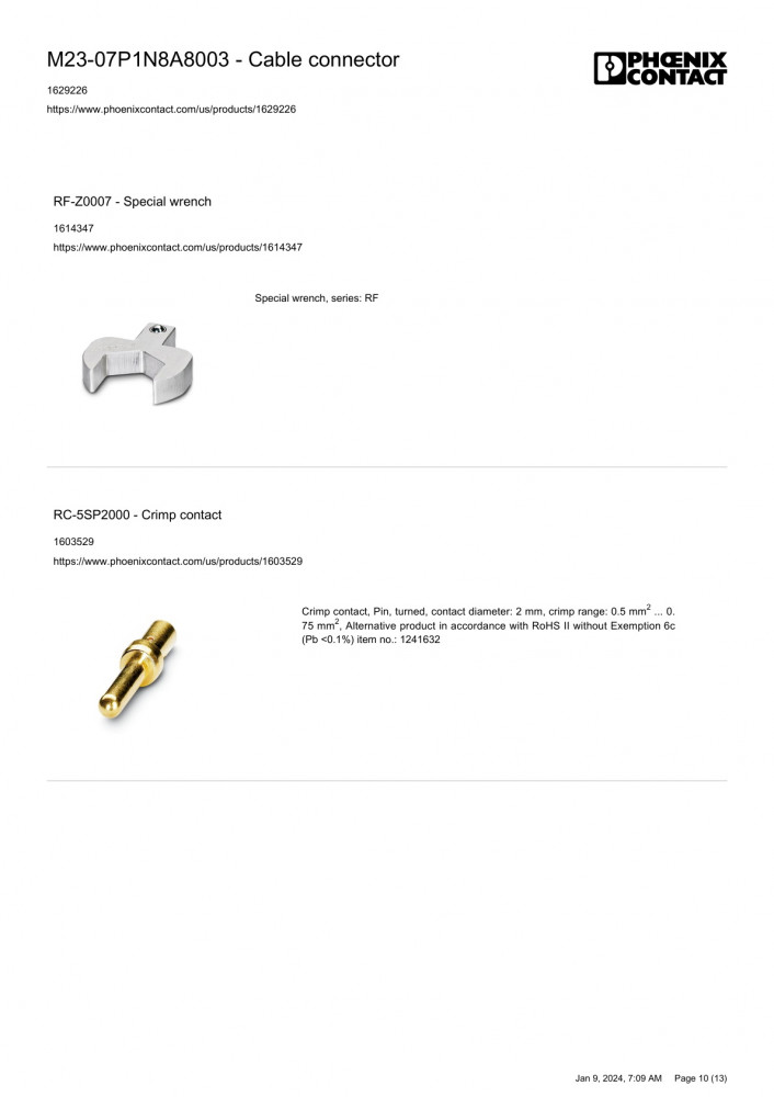 Phoenix Contact 1629226 technical document page 10