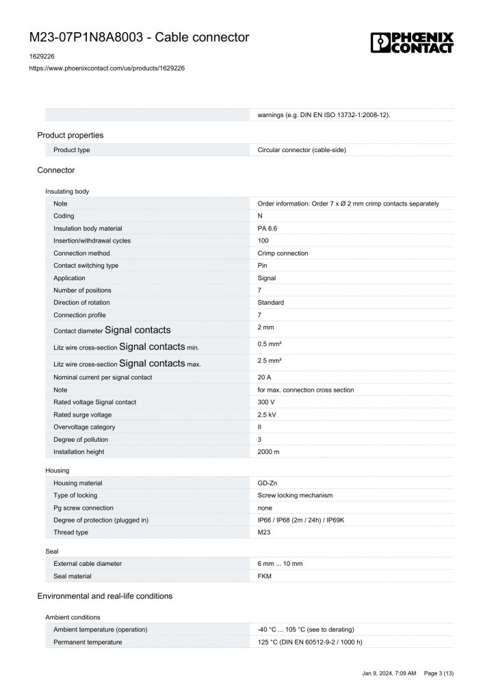Phoenix Contact 1629226 technical document page 3