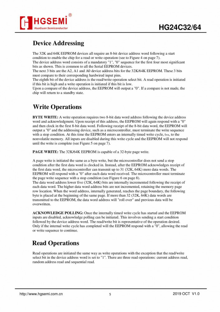 HG24C32M/TR datasheet page 5