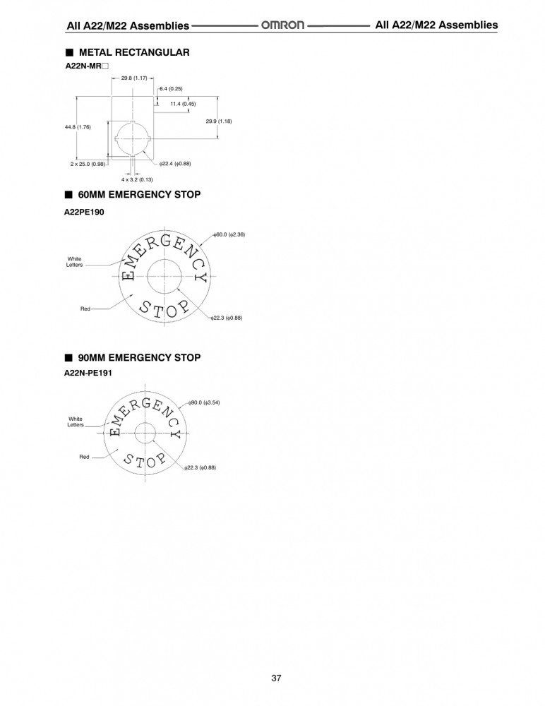 OMRON A22/M22 documentation page 8