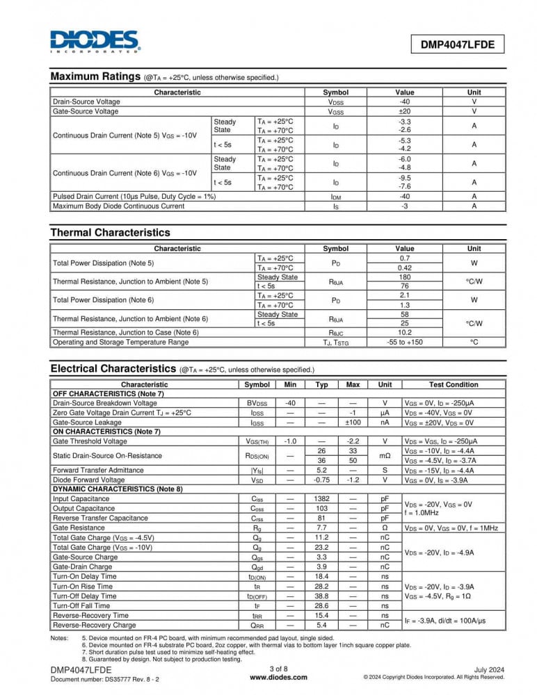 DMP4047LFDE-7 datasheet page 3