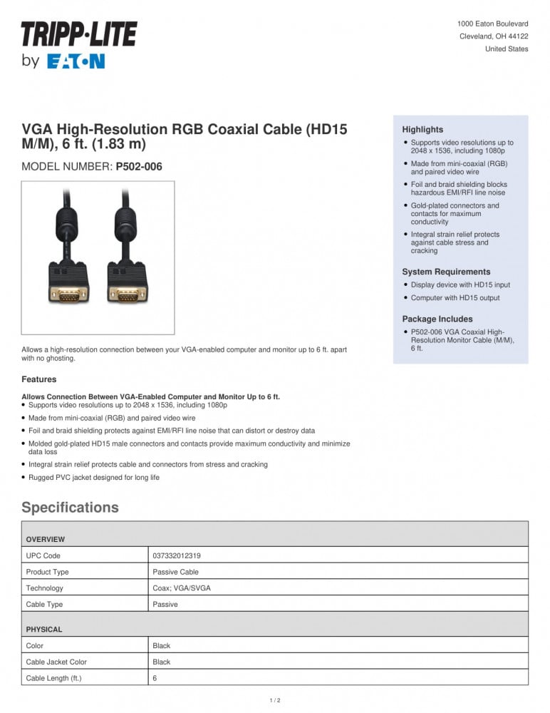 P502-006 technical document page 1