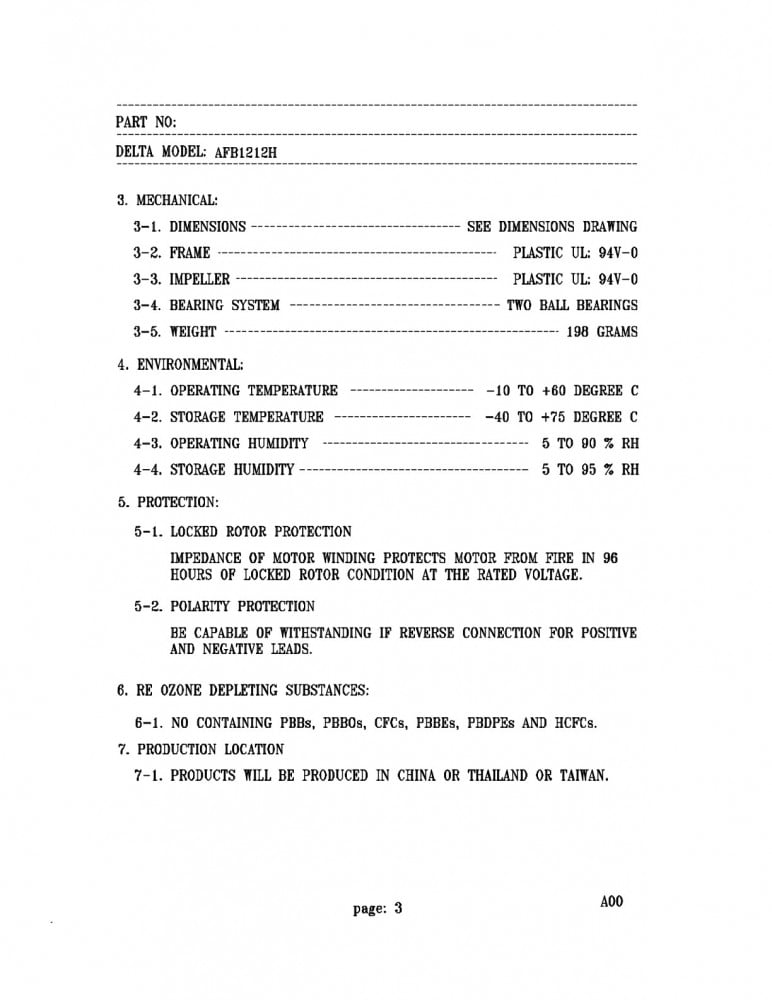 AFB1212SHZVG specification page 3