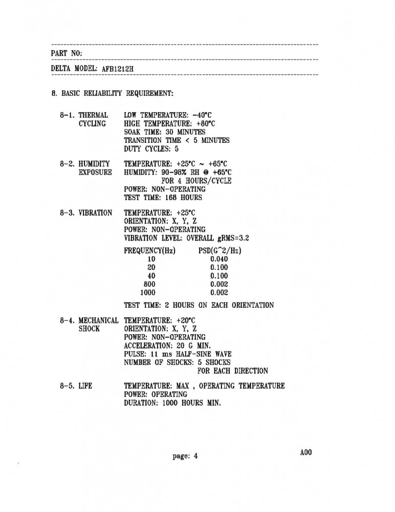 AFB1212SHZVG specification page 4
