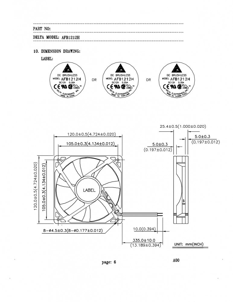 AFB1212SHZVG specification page 6
