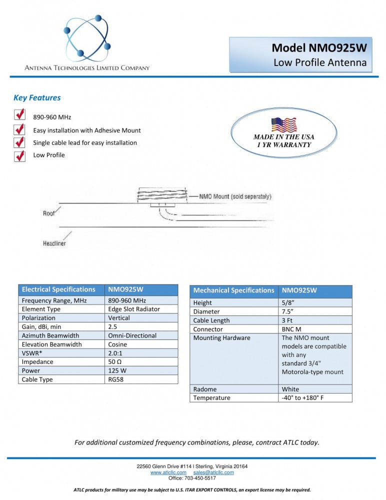 NMO925W technical document page