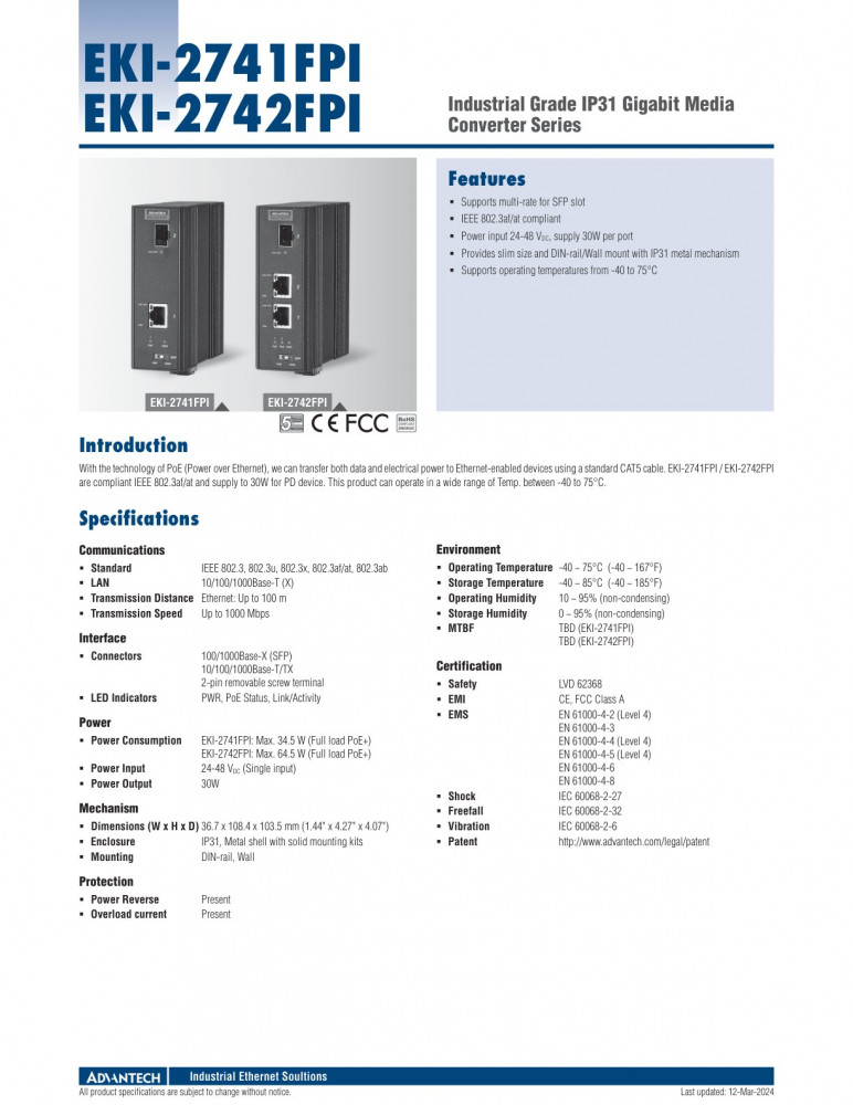 EKI-2741FPI product documentation page 1