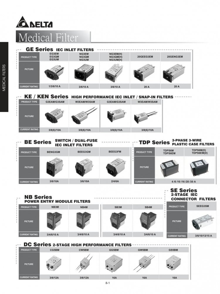 DELTA filter catalogue page 1