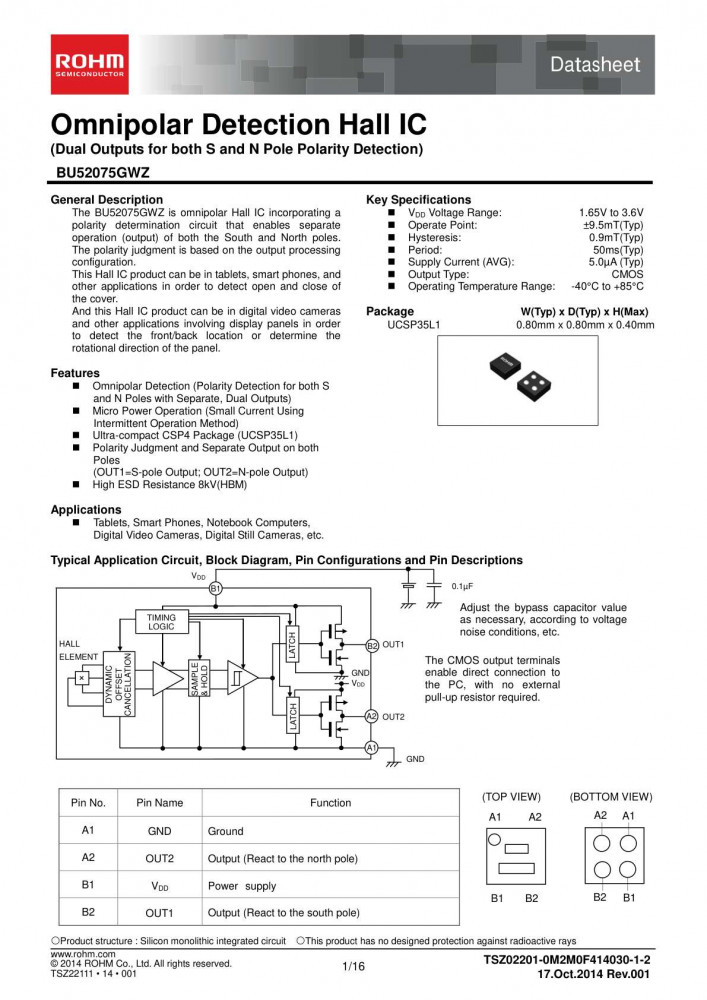 BU52075GWZ-E2 technical document page 1