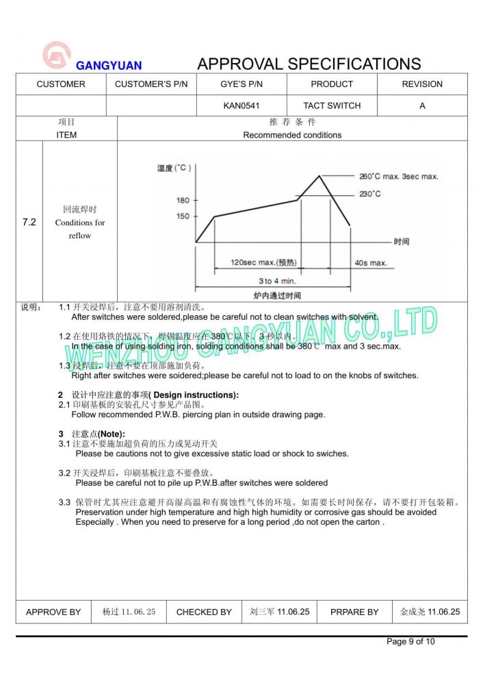 KAN0541 approval specification page 10