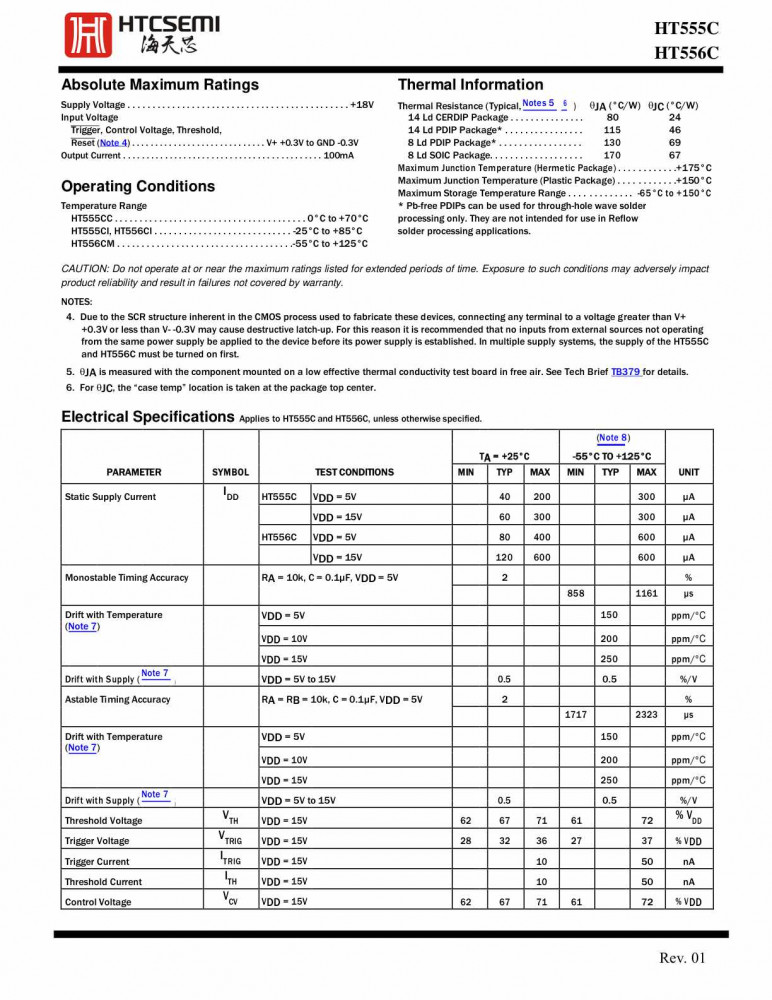 HT556CRZ datasheet page 2