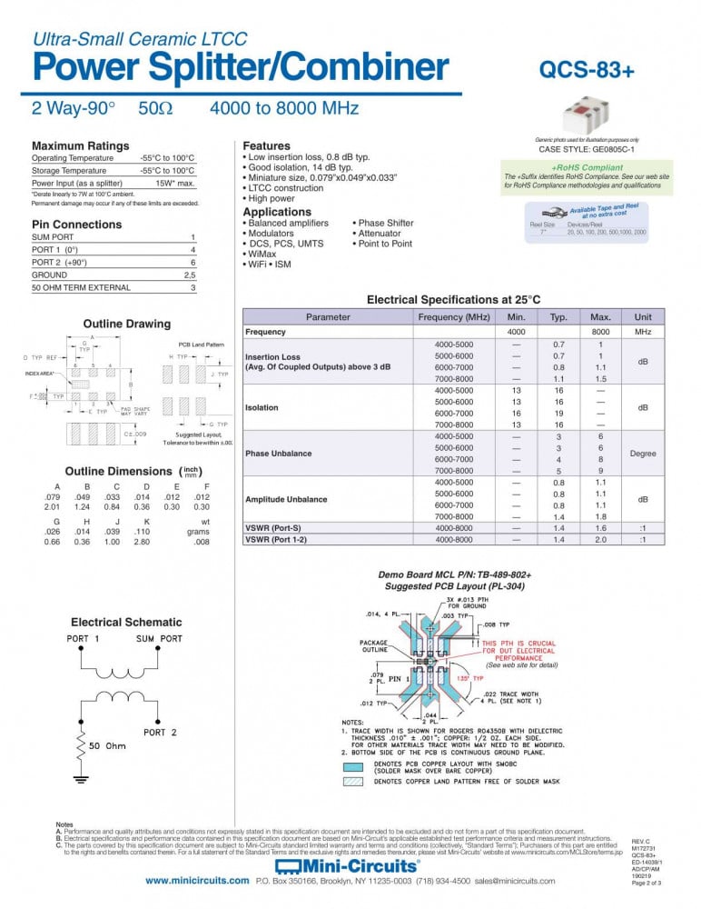QCS-83+ datasheet page 2