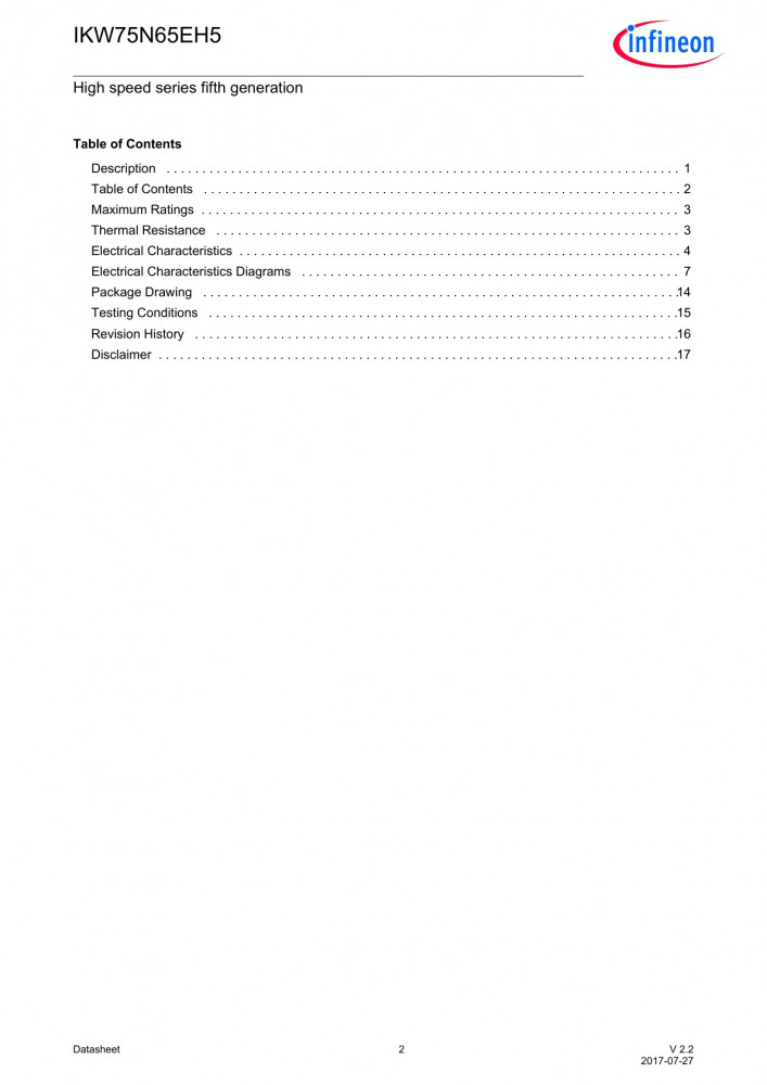 IKW75N65EH5 datasheet page 2