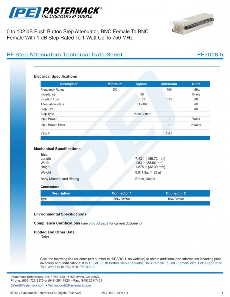 PE7008-5 technical document page 1