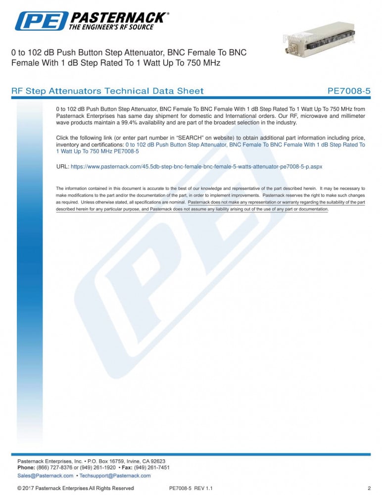 PE7008-5 technical document page 2