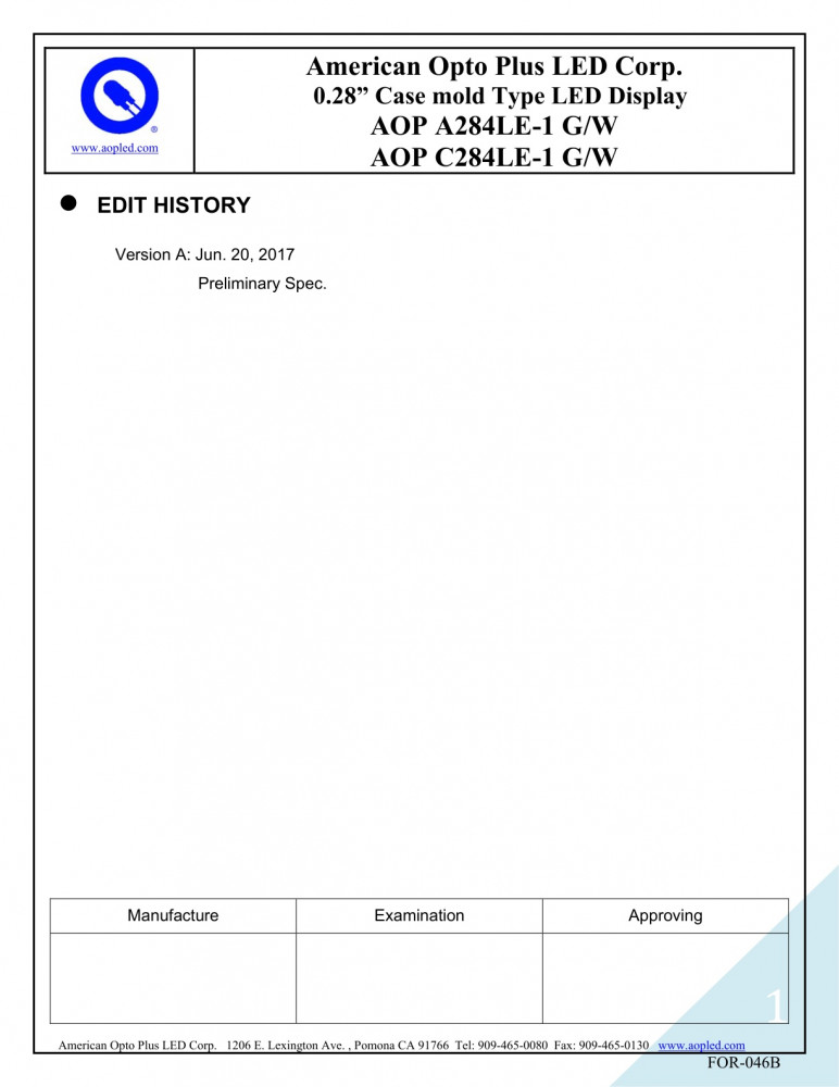 A284LE-1 datasheet page 1