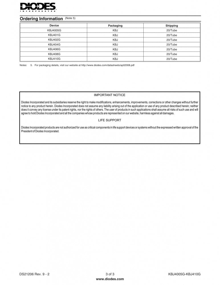 KBJ406G datasheet page 3
