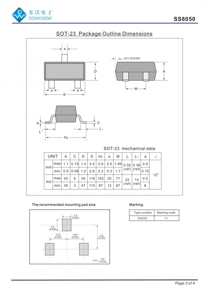 SS8050 datasheet page 3