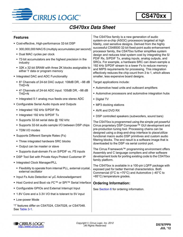 CS470xx technical document page 1