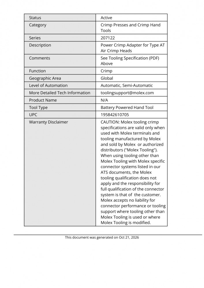 Molex tooling document preview, page 2