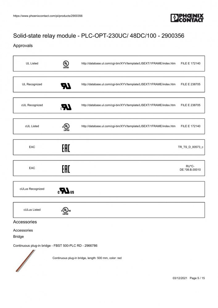 Phoenix Contact 2900356 documentation page 5
