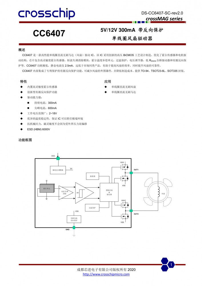 CC6407 datasheet page 1