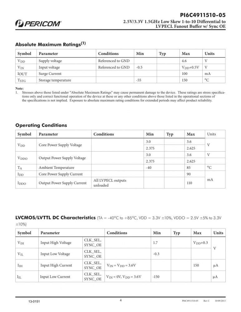 PI6C4911510-05FAIE datasheet page 4