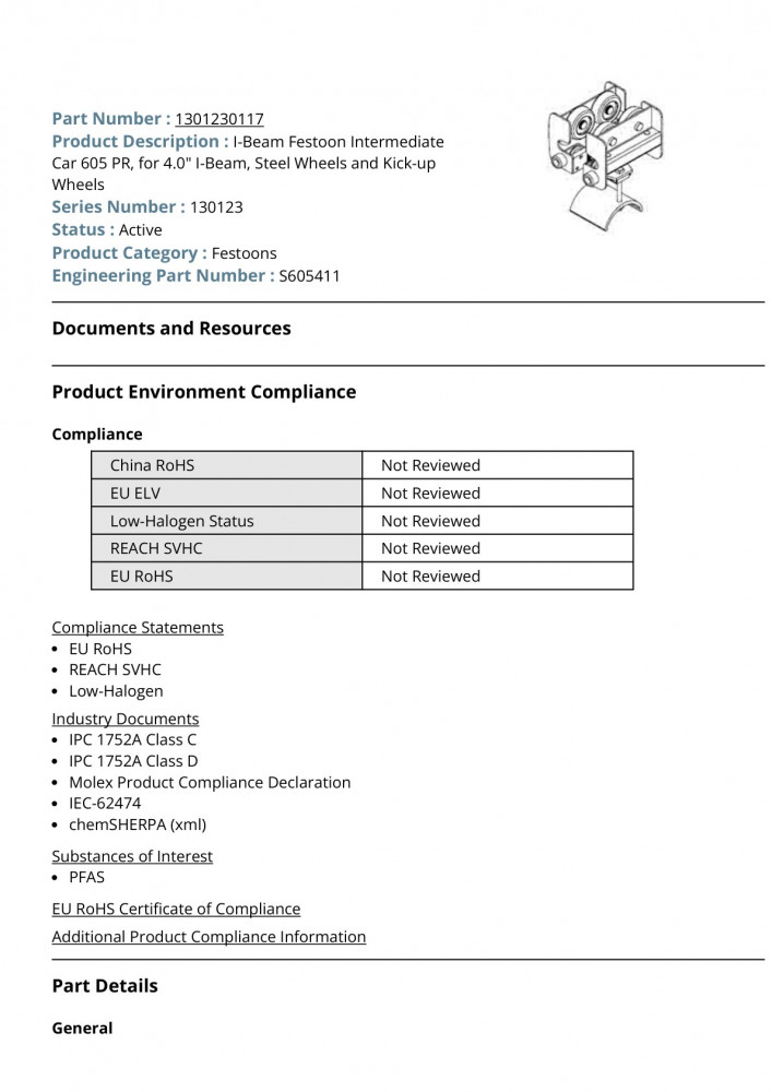 MOLEX 1301230117 technical document, page image 1