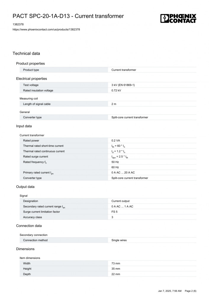 Phoenix Contact 1382378 technical document page 2