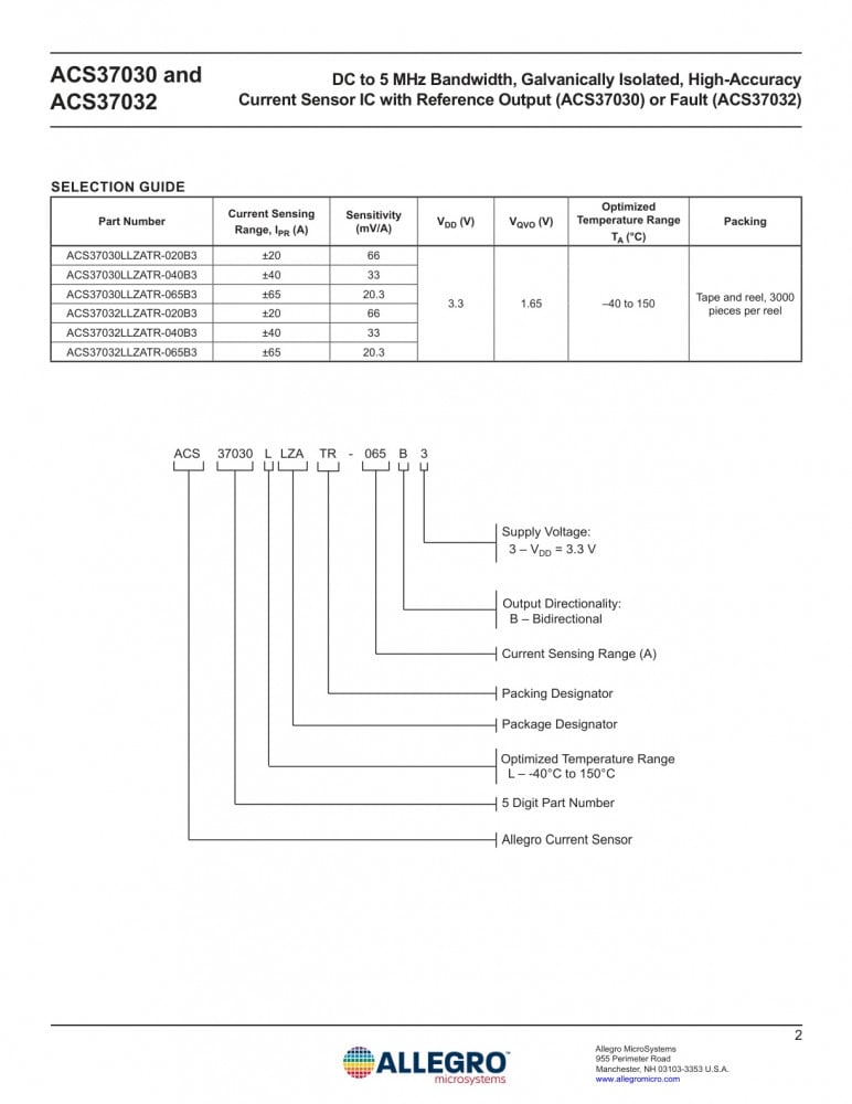 ACS37030 datasheet page 2
