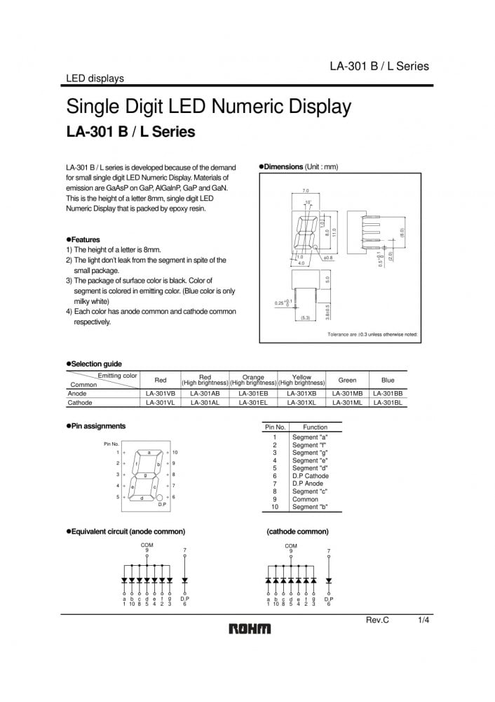 ROHM LA-301BB technical document page 1