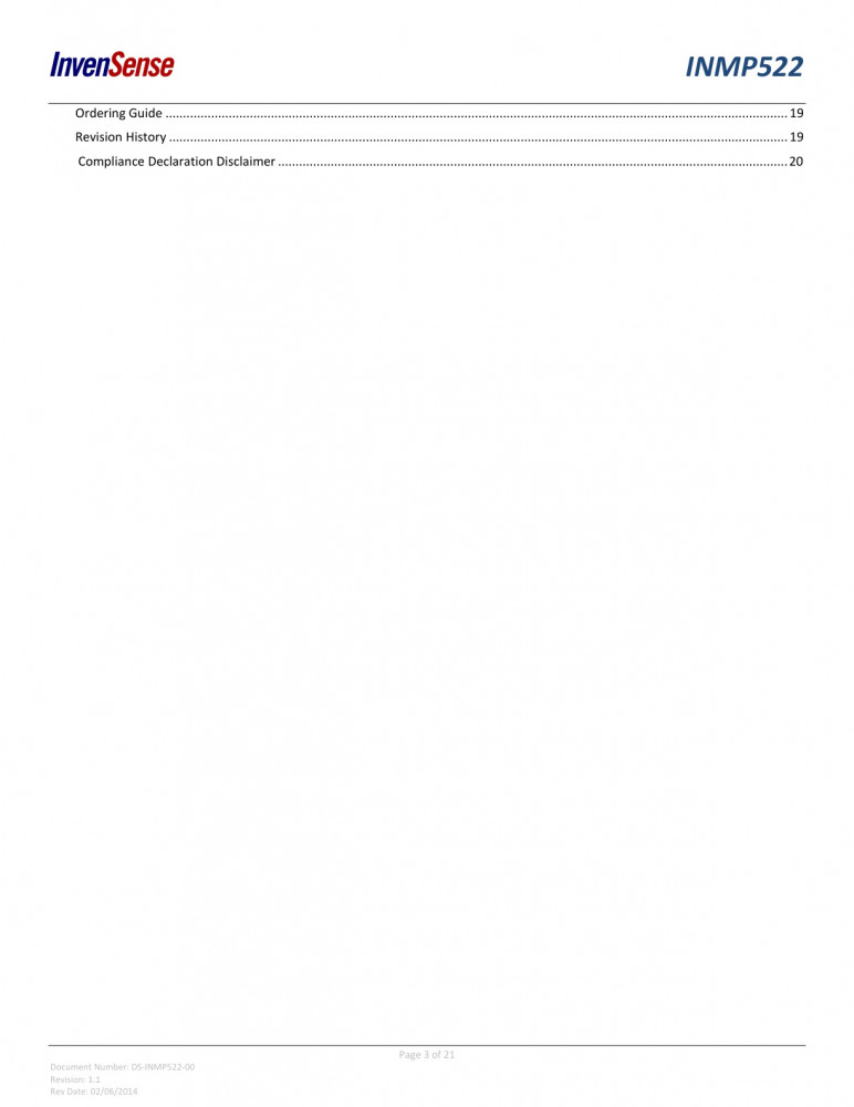 INMP522 technical document preview, page 3