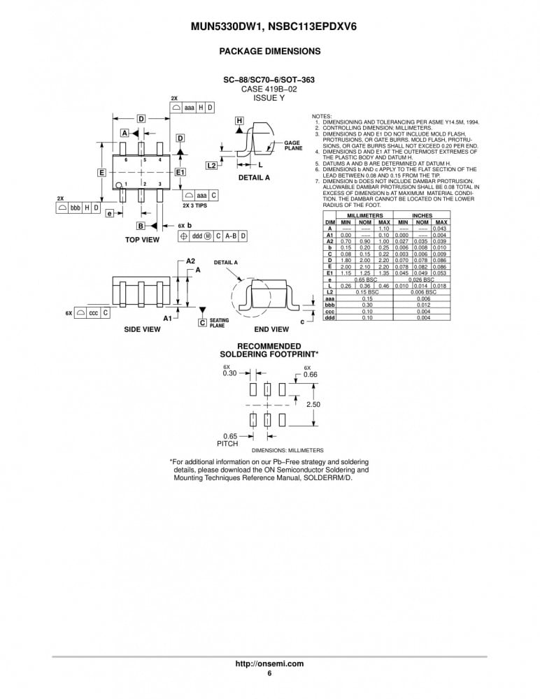MUN5330DW1T1G datasheet page 6