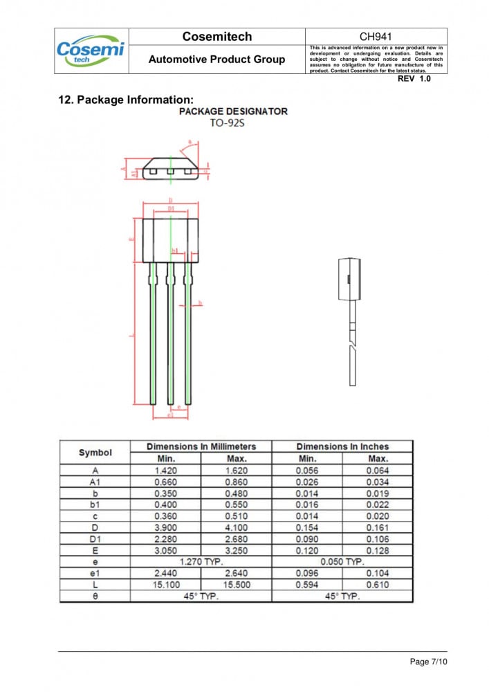 CH941 datasheet page 7