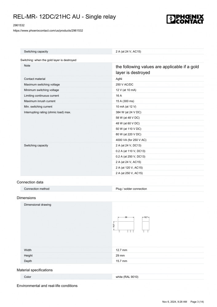Phoenix Contact 2961532 technical document page 3