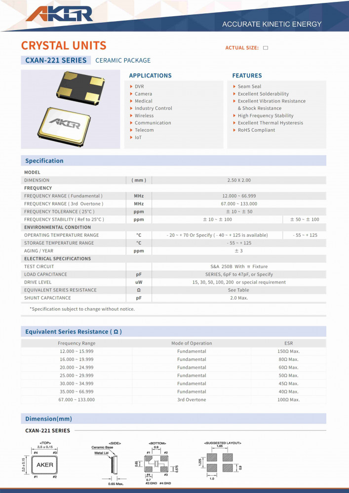AKER CXAN-221 Series product documentation image