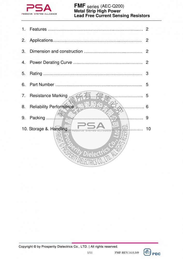 FMF series specification page 2