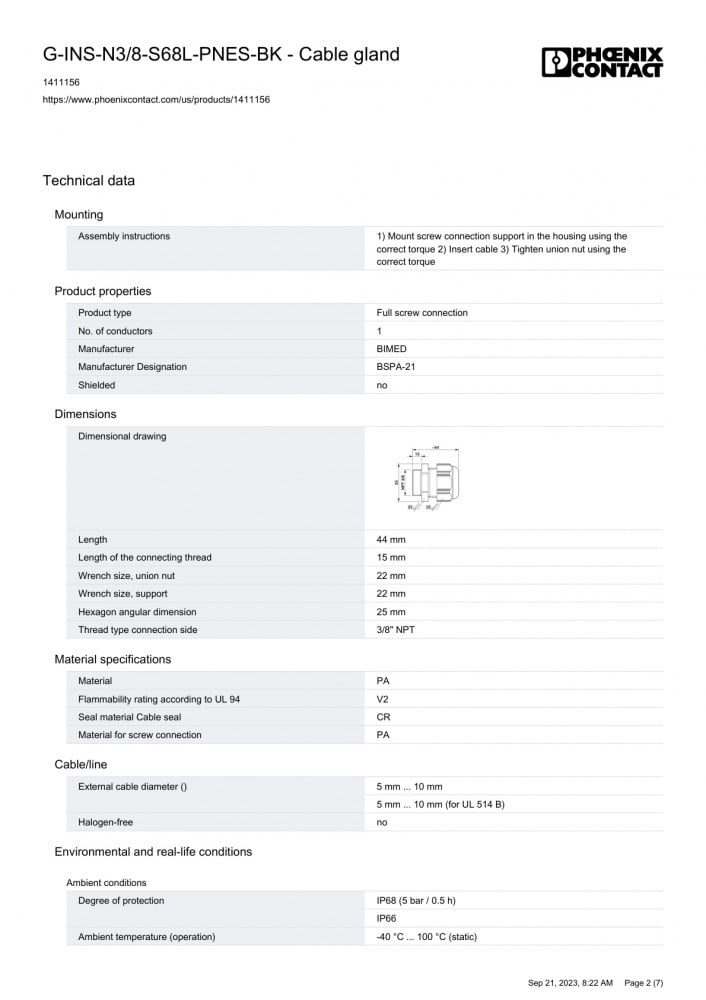 Phoenix Contact 1411156 technical document page 2