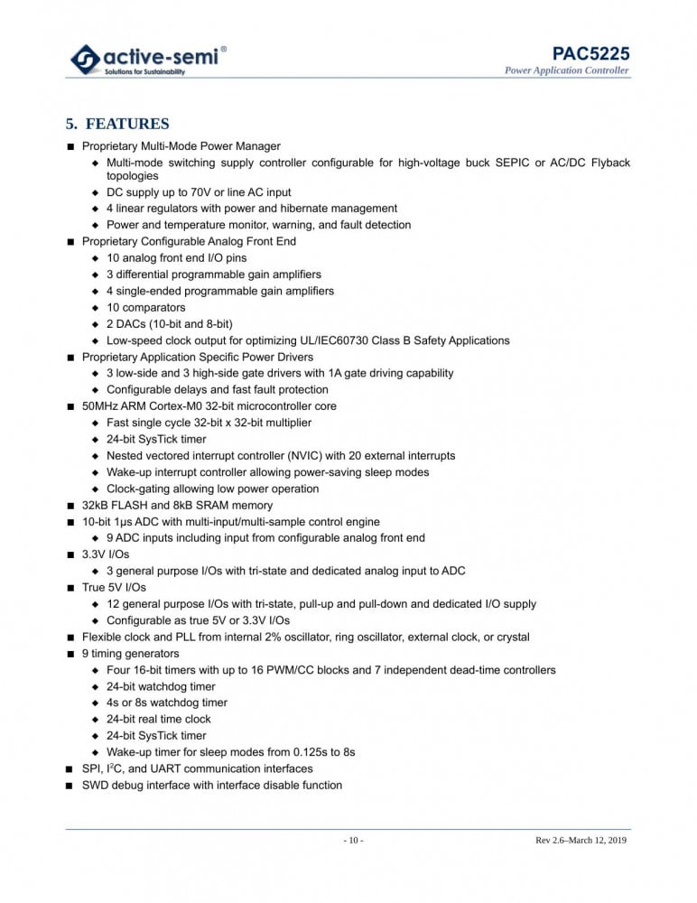 PAC5225QM datasheet page 10