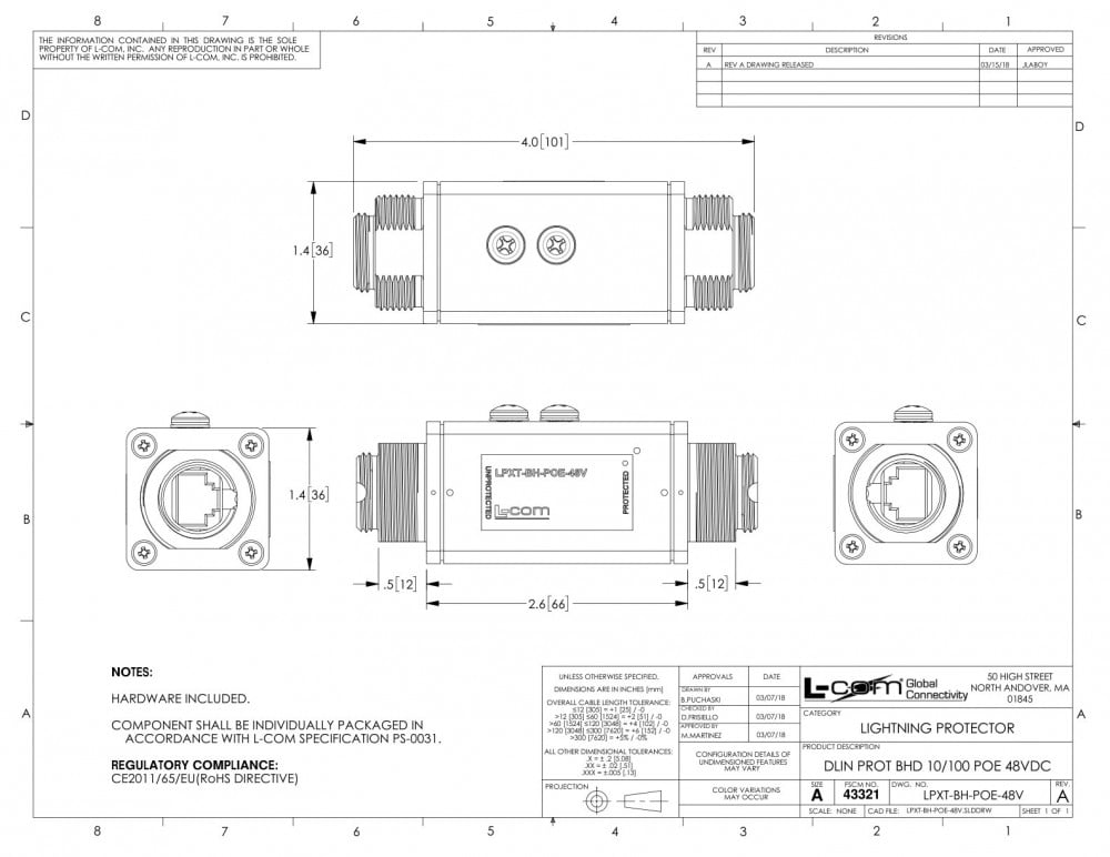LPXT-BH-POE-48V technical document page