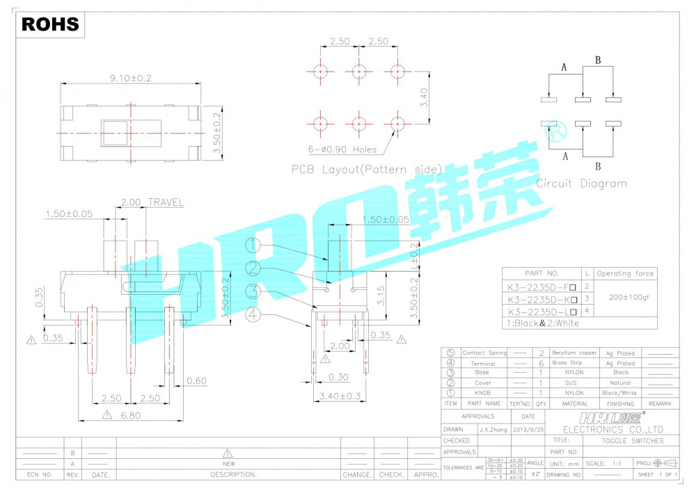 K3-2235D-L1 technical drawing page 1
